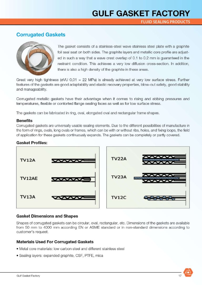 Corrugated Gasket - Technical - Gulf Gasket Factory